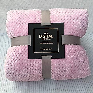 charmsamx Reversible Throw Sherpa Blanket Soft Cozy Fleece Blanket Thickened Reversible Winter Warm Blankets Solid Comfortable Microfiber Lightweight Blankets for Bed Sofa Couch Pink