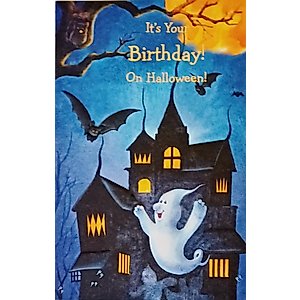 Greeting Card Time For Lots of Scary Fun For Someone Special - Happy Birthday And Halloween - October 31