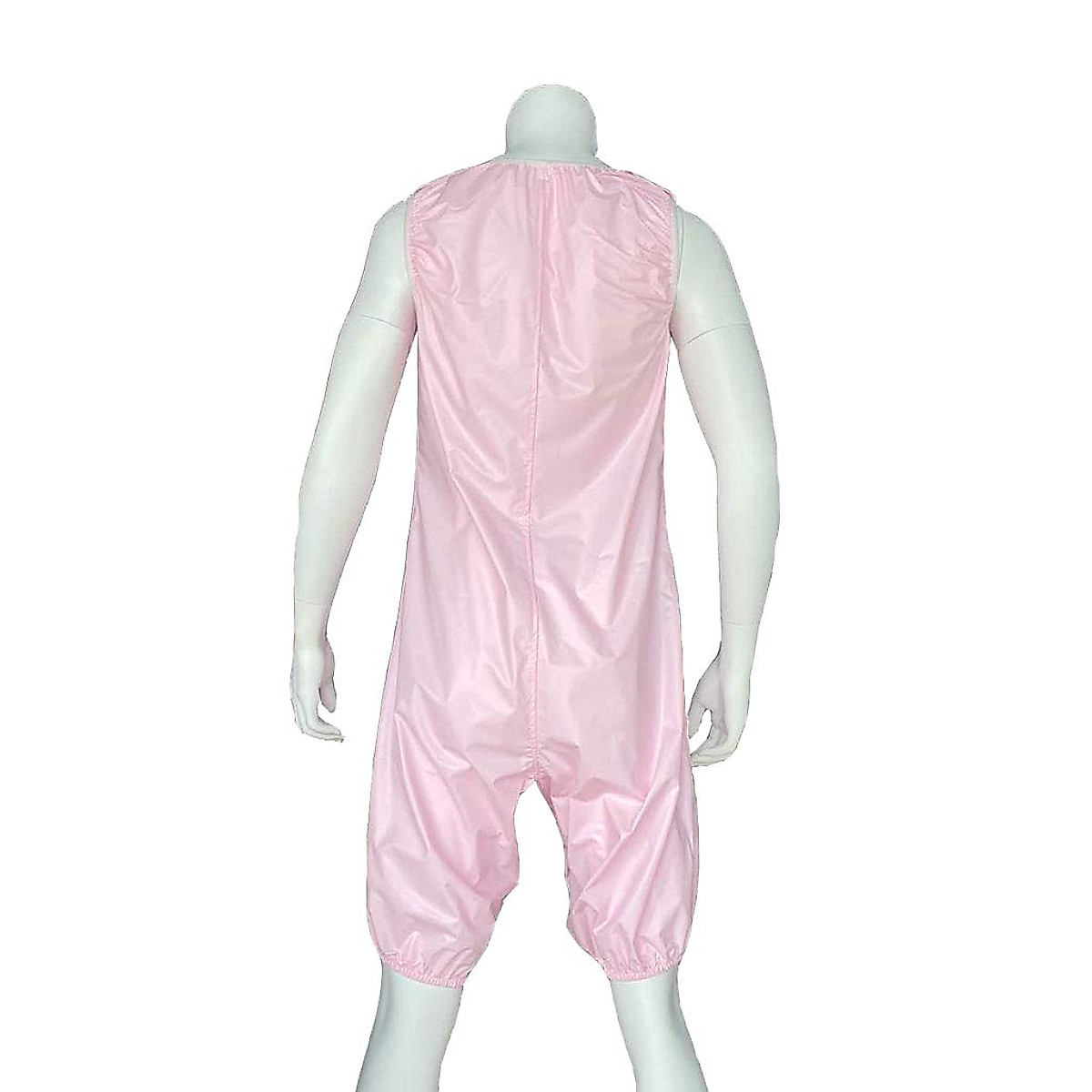 Haian PVC AB Unisex Snap Through Crotch Romper (3X-Large, Baby Pink)
