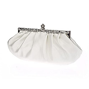 Tngan Women Pleated Clutch Solid Color Evening Bag Banquet Tote Bag Bridal Wedding Dress HandBag, Teal a