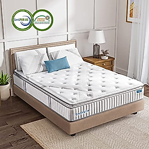 Lechepussleep Queen Mattresses,12 Inch Hybrid Mattress,Cooling Gel Memory Foam with Pocket Spring Mattress in Box for Pressure Relief and Balance Support, Medium Feel Mattress,CertiPUR-US Certified