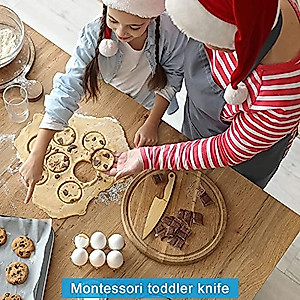 LUOLAO Wooden Kids Knife for Cooking, Montessori Toddler Knife, Kids Junior Cooking Utensils Ages 5-8, Kids Kitchen Tool for Real Cooking