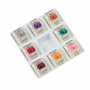 70 PCS Kailh Speed Gold Silver Copper Bronze Pink Pro Purple Light Green MX SMD 3 Pin RGB Switches for Backlit Mechanical Gaming Keyboard (Speed Silver)