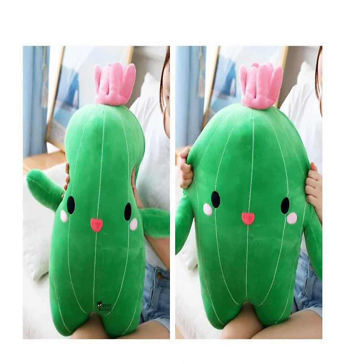 SZFJWJ Cactus Plush Stuffed Animal Cute Cartoon Cactus Pillow Soft Cactus plushie Dolls Toy Lovely Gift for KidsGiving for Birthday (Small(9.8 Inches))