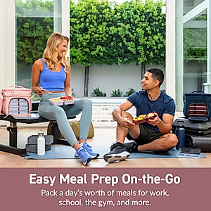 Bentgo® Prep Deluxe Multimeal Bag - Premium Insulation up to 8 Hrs with Water-Resistant Exterior & Interior, Extra Large Lunch Bag Holds 4 Meals & Snacks - Great for All Day Meal Prep (Blush)