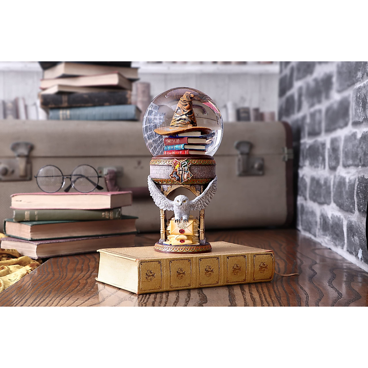 Nemesis Now Harry Potter Hogwarts Snow Globe, Officially Licensed Collectible Merchandise, Hand-Painted Resin, Features Hedwig and The Sorting Hat