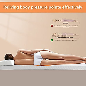 ORTHOMTEX 3 Inch Cooling Gel Memory Foam Mattress Topper Queen Size Bed,Removable Soft Cover, Comfort Body Support - Pressure Relief,10 Year Warranty