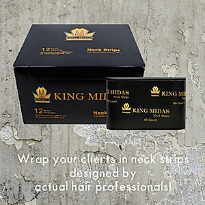 King Midas EmpireNeck Professional Stretch Paper Bands - 12 Pack Disposable Hair Cutting and Styling Accessories for Salons and Barbers
