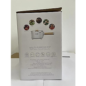 Audecook Hot Pot Electric 2L, Cermic Glaze Non-Stick Frying Pan 8 Inch, Portable Travel Cooker for Ramen/Steak/Fried Rice/Oatmeal/Soup, with Dual Power Control (Silicone Spatula Included)