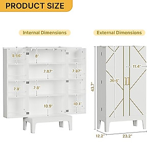 DWVO 43" Kitchen Pantry Storage Cabinet, Pantry Cabinet with Doors and Shelves, Buffet Cupboards Sideboard for Kitchen，Living Room and Dining Room, White