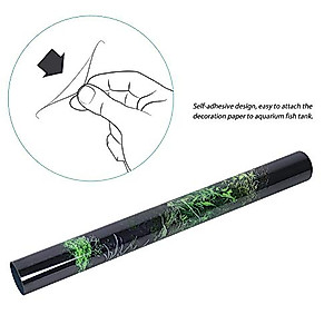 Zerodis Aquarium Poster, Seafloor Water Grass Fish Tank Background Decoration 3D PVC Self Adhesive Fish Tank Wallpaper Sticker for Aquarium Fish Tank Decoration(24.0 x 15.7in)
