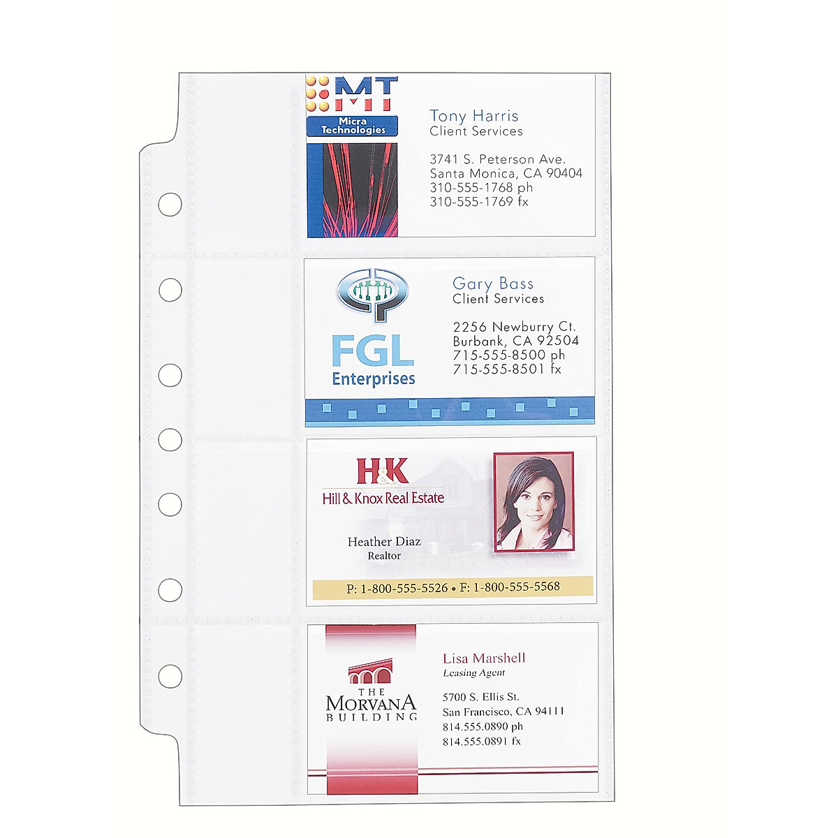 Avery Clear Business Card Organizer Pages for 5.5" x 8.5" Mini Binders, Pack of 5 Holds 40 Cards Total (76025)