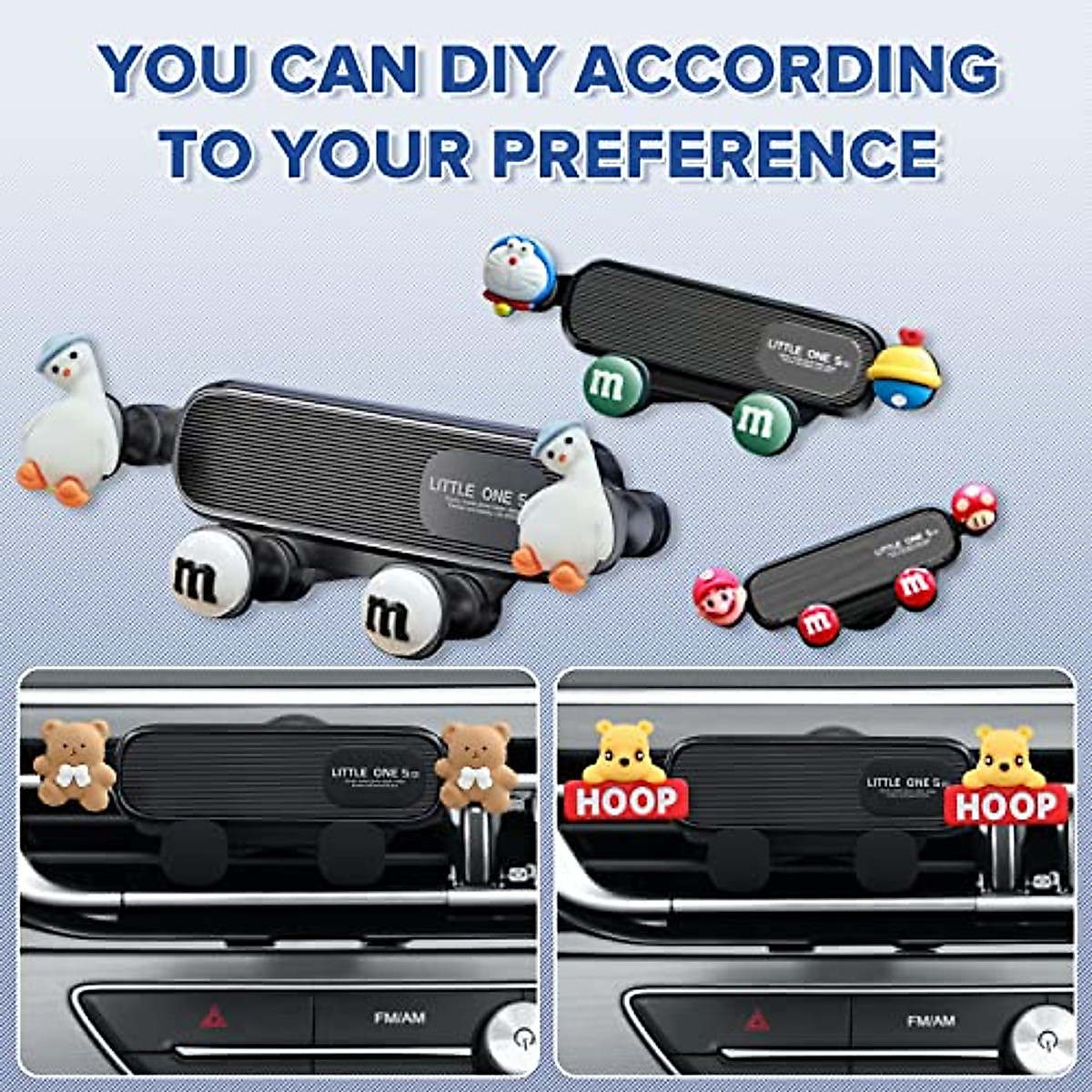 Uisky AA Car Vent Phone Holder 2023 Upgraded Mini Universal Gravity Air Vent Automobile Mount Hands Free Cell Phone Clip Holder for iPhone Android Smartphone