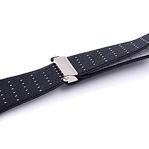 Kedofe Mens Shirt Stays Military Adjustable Elastic Garter Straps Sock Non-slip Clamps (Black/1 Pair)