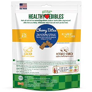 Nylabone Healthy Edibles Chewy Bites Dog Training Treats Chicken, 12 Ounce (1 Count)