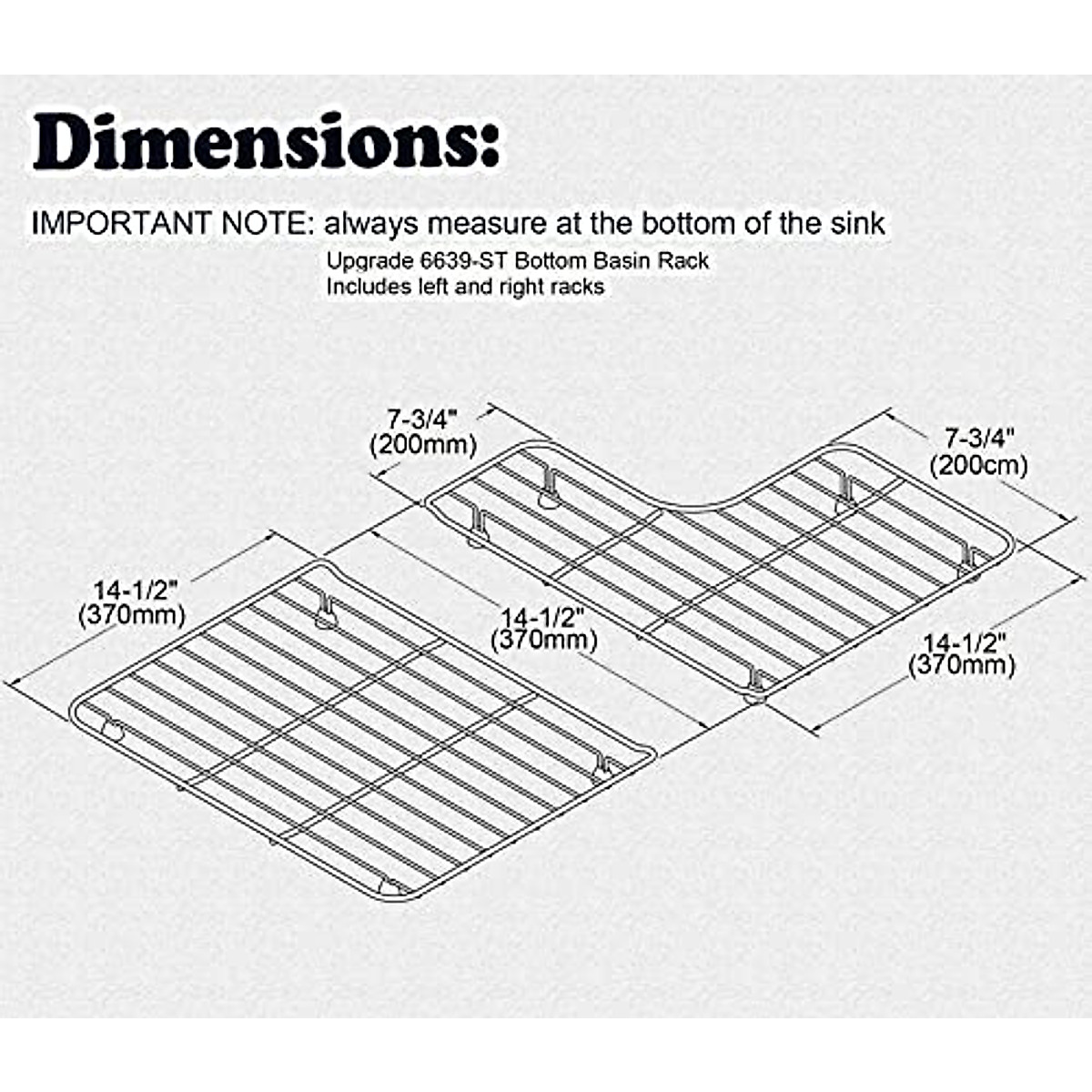 𝟮𝟬𝟮𝟯 𝙐𝙥𝙜𝙧𝙖𝙙𝙚𝙙 K-6639-ST Sink Rack Replacement for Kohler Whitehaven Bottom Basin Rack 6639-ST, K-6488 and K-6489 Stainless Steel Sink Protector Accessories