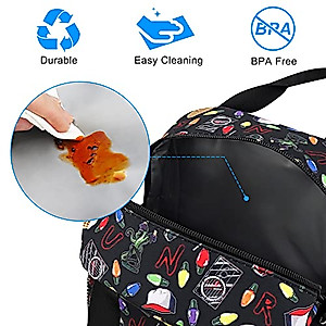 NIGEER Stranger Lunch Bag Things Lunch Box Leakproof Cooler Lunch Box for Men Women Reusable Thermal Tote Bag for Office Work School Picnic Beach