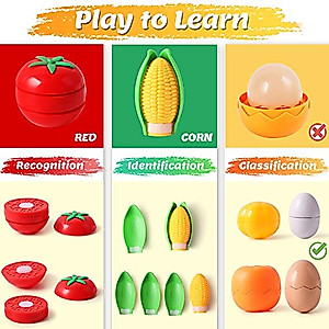 iPlay, iLearn Kids Kitchen Toy Accessories, Toddler Cooking Playset, Pretend Pots Pans Set, Fake Cookware Appliance Cutting Play Food, Utensils, Birthday Gift for 3 4 5 Years Old Girls Boys Baby Child