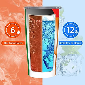 VKKOEWL Ireland Flag LGBTQ Pride Rainbow Stainless Steel Insulated Tumbler 20 Oz Travel Water Bottle Coffee Mug Drink Cup With Lid Straw