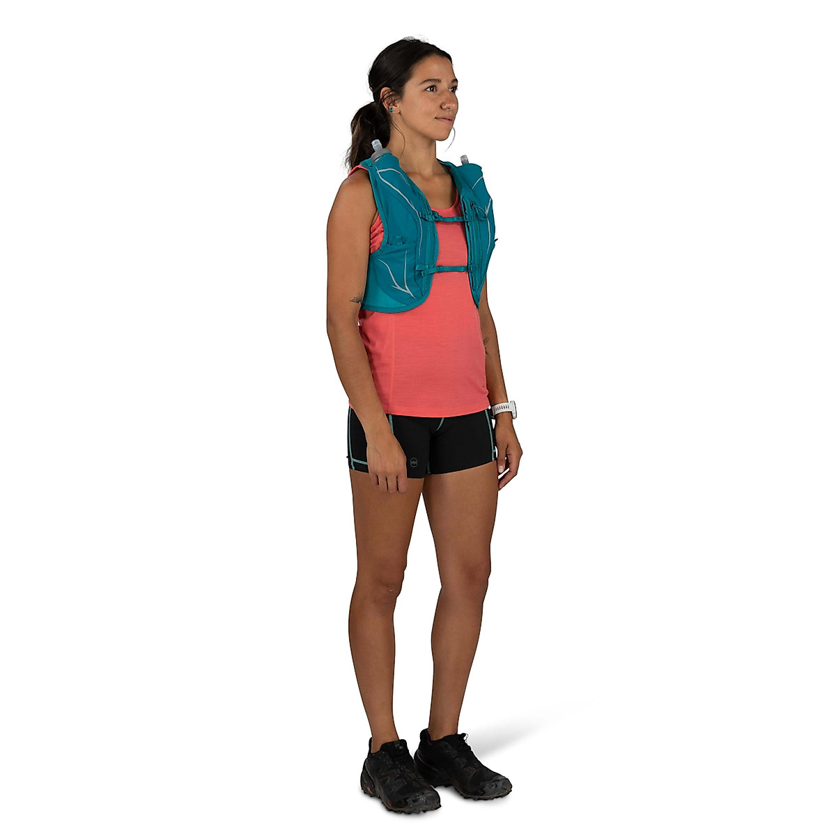 Osprey Dyna LT Women's Running Hydration Vest with Hydraulics Soft Flasks, Verdigris Green, Small