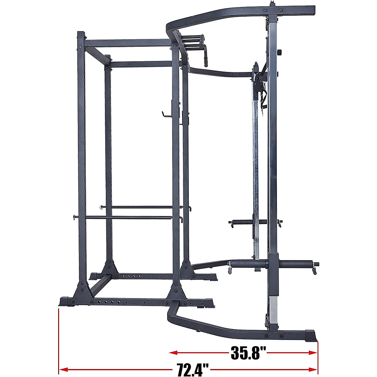 fissfire Power Cage with Cable Crossover Home Gym 1200lbs Workout Equipment Pulley System Gym Squat Rack