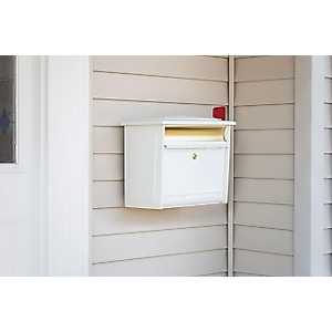Architectural Mailboxes Mailsafe Aluminum, Locking, Wall Mount Mailbox, MSK00WAM, White, Medium Capacity