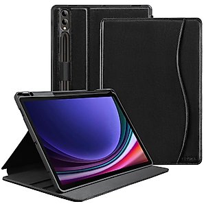 CoBak Case for Samsung Galaxy Tab S9 Plus 2023, Premium PU Leather Cover with S Pen Holder, Front Pocket & Multiple Viewing Angles, Auto Sleep Wake Feature for Samsung Galaxy Tab S9+