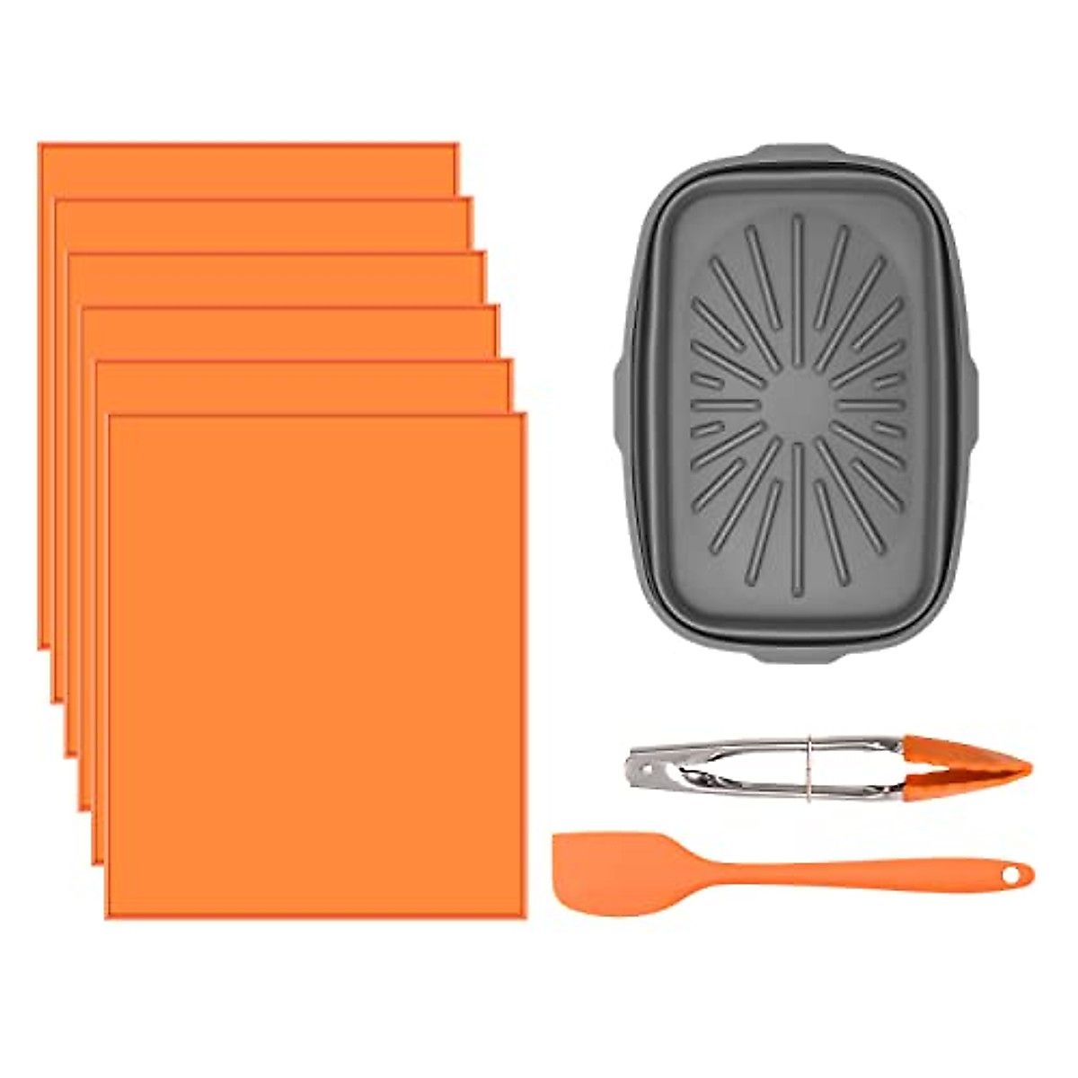 6 Pcs Silicone Dehydrator Sheets, Silicone Tray with Edge for 13" x 12" Trays, Reusable Silicone Dehydrator Trays Compatible with Cosori CP267-FD for Jerky, Fruit, Meat, Vegetables, Crackers