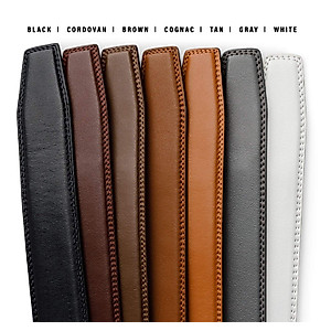 KORE Men’s Full-Grain Leather Track Belt | Black Fits 24" to 44" [no buckle]