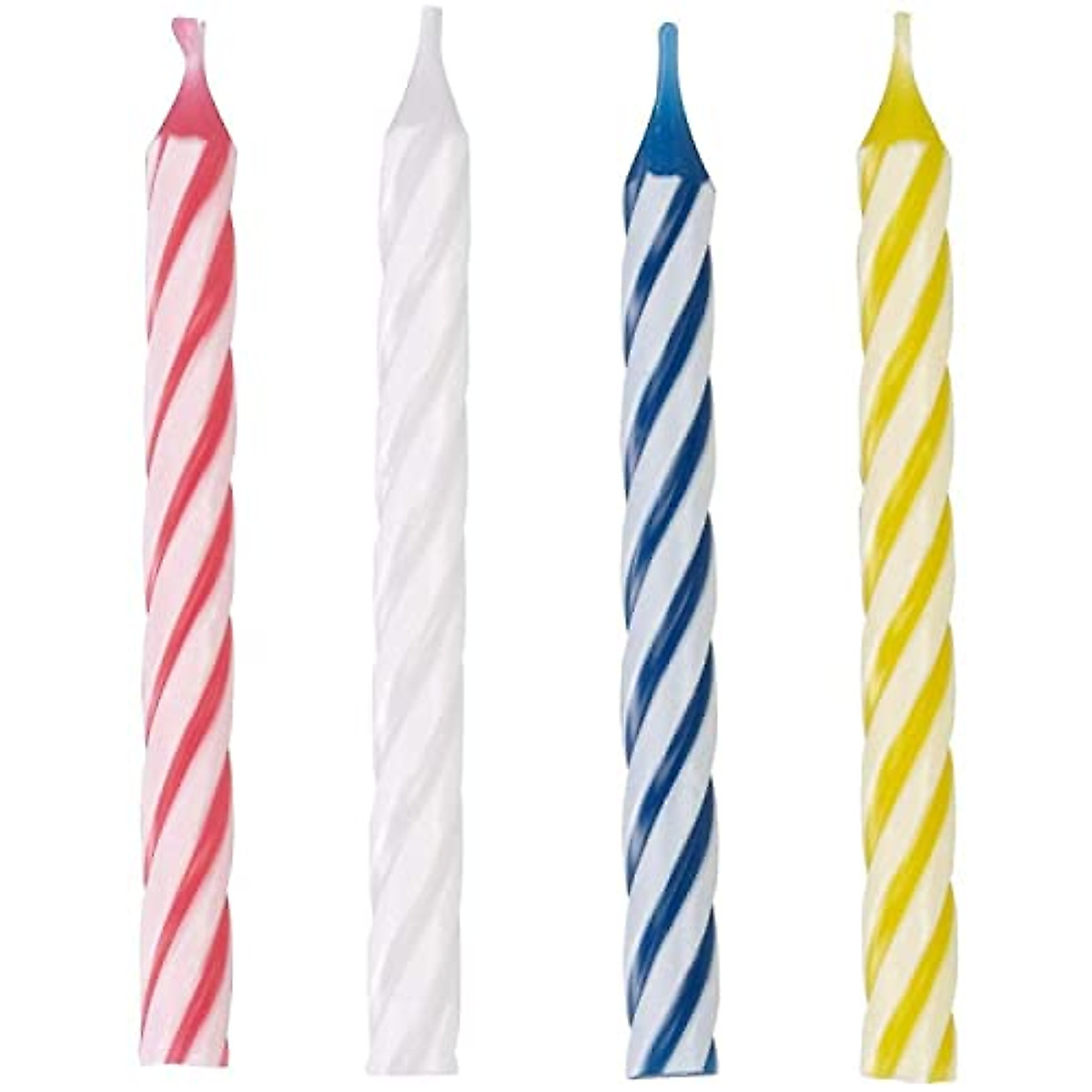 By The Cup Birthday Candles, 6-24 Count Packs in Pink, White, Blue, and Yellow (Pack of 144)