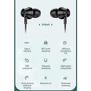 Nepartak Bluetooth Headphones Neckband, Long Battery Life,100 Hours Playtime,IPX5 Waterproof, Bluetooth Wireless Sport Headphones,Bluetooth Neckband Running Headset with Microphone