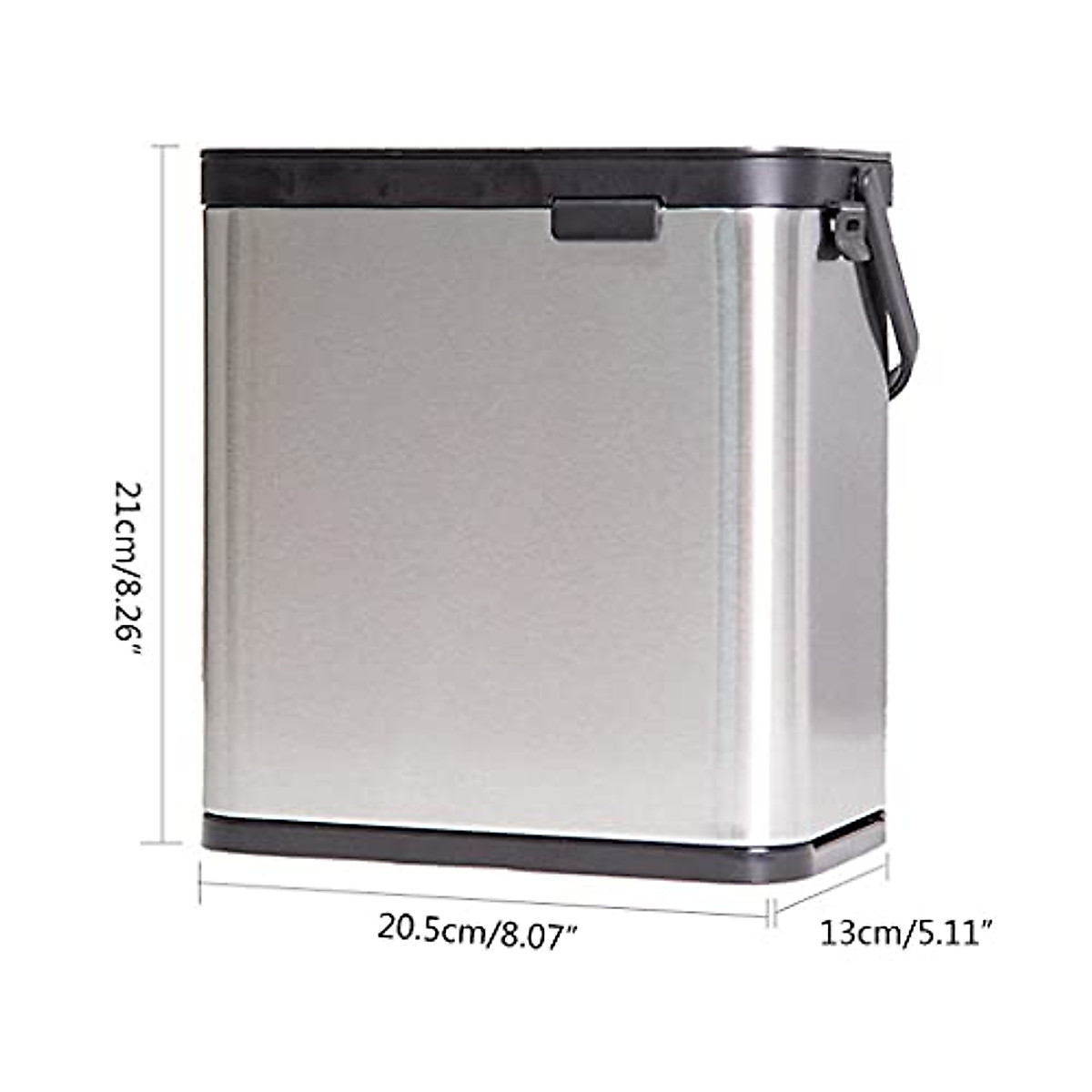 ZIRANU for Creative Kitchen Hanging Trash Can with Lid Handle Cabinet Door Stainless Steel Garbage Bin Wall Mounted Rubbish Waste Paper Basket Basin Bucket