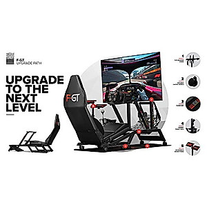 Next Level Racing F-GT Racing Simulator Cockpit. Formula and GT racing simulator cockpit compatible with Thrustmaster, Fanatec, Moza Racing on PC, Xbox and PS
