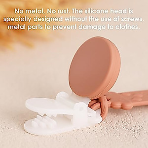 Baby Silicone Pacifier Clip with One Piece Binky Clip Holder Silicone Teether Pacifier Strap with Clip Baby Teether Toys for Boys and Girls Set of 2 BPA Free-Blush