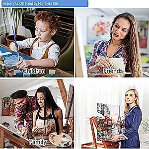 YALKIN 3 Packs Paint by Number for Adults Beginners on Canvas, Paint by Numbers Flowers, Flower Painting by Number Perfect for Gift Home Wall Decor(3 Pack,12x16inch)