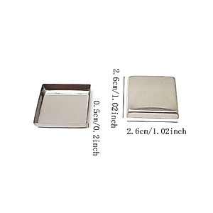 Honbay 56PCS Metal Empty Square Metal Pans Make Up Tins Eyeshadow Blush Lipstick Organizer for Cosmetic Palettes (26mm, Height: 5mm)