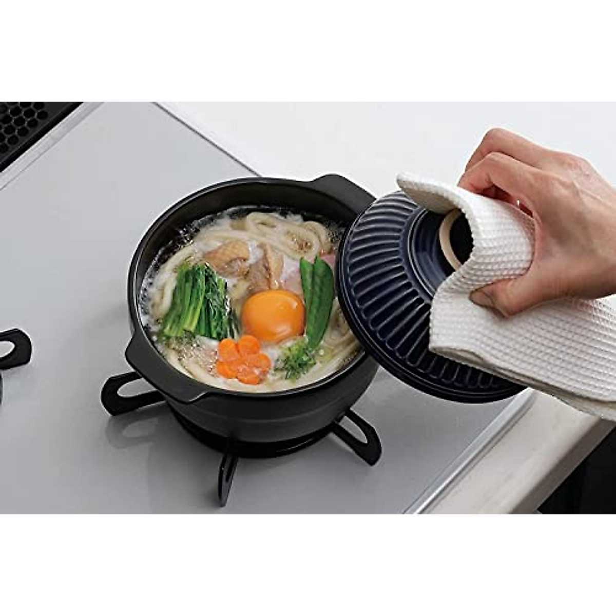 KAKUSEE-Kissui-Japanese Style Donabe Earthenware Clay Pot Hot Pot Rice Cooker, Small Size, for one serving