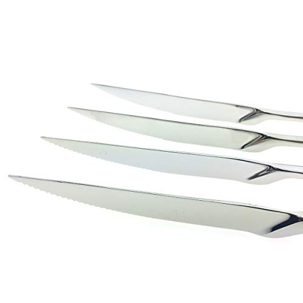 Uniturck Steak Knives 18/10 Heavy-Duty Stainless Steel Steak Knife Set of 6 for Chefs Commercial Kitchen - Great For BBQ Weddings - Dinners - Parties All Homes & Kitchens (Mirror Polished Silver)