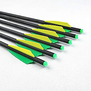 REEGOX Crossbow Bolts 16 inch Carbon Crossbow Arrows for Hunting and Target Practice with Moon nocks and Field Tips (6 Pack) (16)
