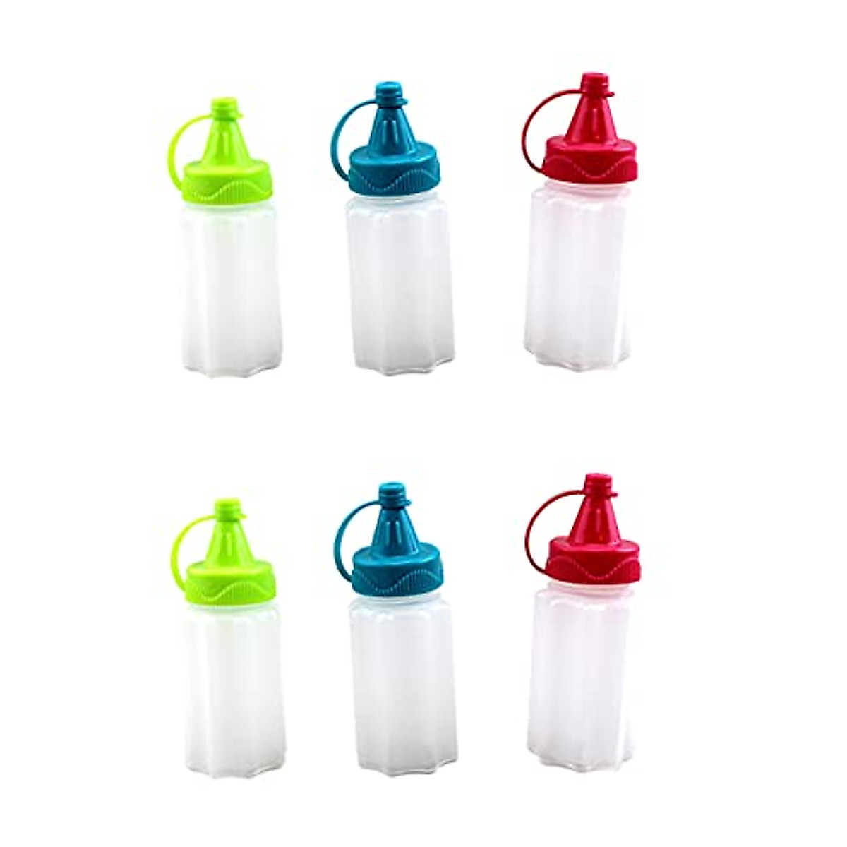 Home & Style Mini Condiment Set of 6 Ketchup Mustard Mayo Squeeze Bottles Travel BBQ School Picnic BPA FREE