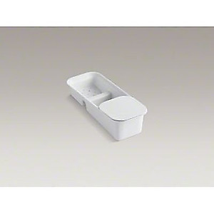KOHLER K-6239-0 Riverby Rinsing Colander with Convenience Cutting Board, White 1.00 x 6.88 x 15.69 inches