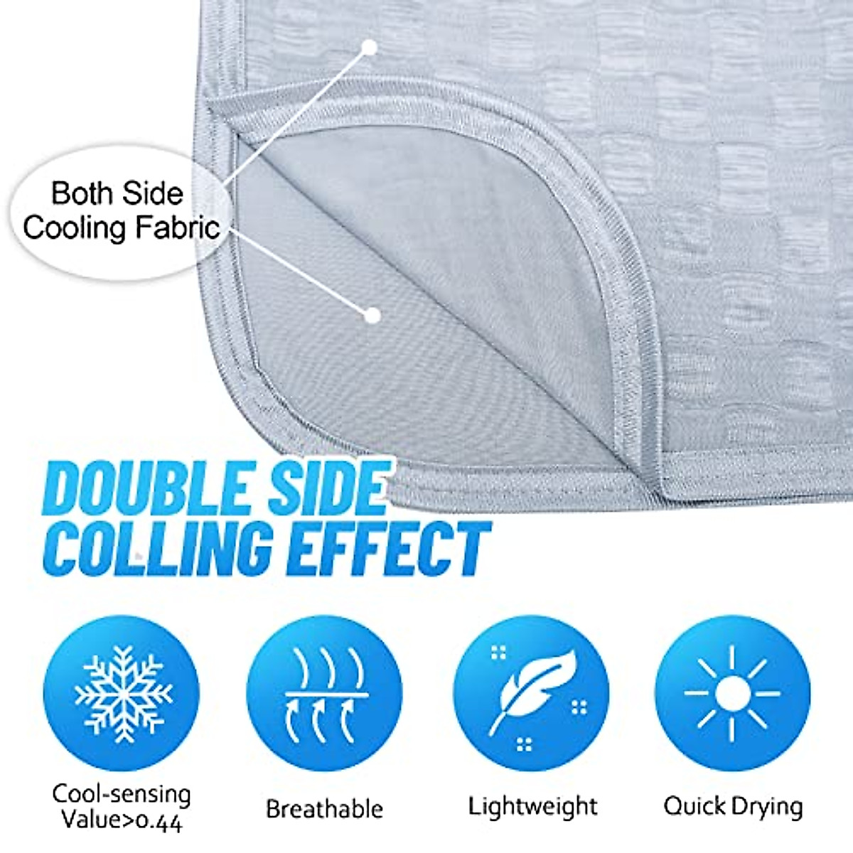 Ailemei Direct Cooling Throw Blanket for Hot Sleepers, with Double Sided Cold Effect, Lightweight Breathable Summer Blanket for Night Sweats, Throw Blankets for Couch, 50"x60", Gray Checkered