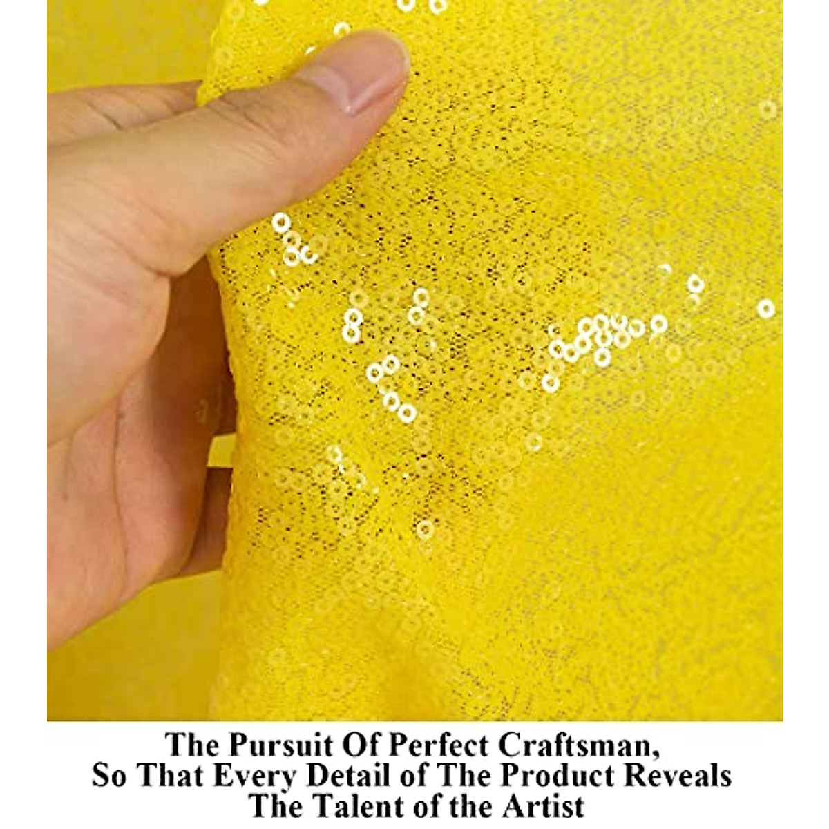 Partisout Sequin Backdrop Curtain 4ftx7ft Sequence Backdrops Party Glitter Background Sparkle Wedding Photo Shimmer Curtains (Yellow)