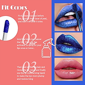 LemonSac 5 Colors Lip Stain, Peel Off Lip Stain Lip Tint, Tear Off Lipstick Waterproof Long Lasting Peel Reveal Lip Stain, Tattoo Color Lip Gloss, Non-stick Cup Lip Tint for Women Girls (SET A)