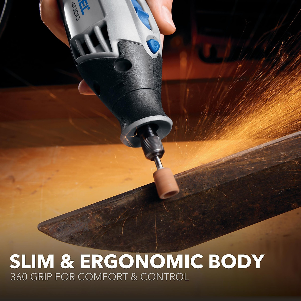 Dremel 4000-4/34 Variable Speed Rotary Tool Kit - Engraver, Polisher, and Sander- Perfect for Cutting, Detail Sanding, Engraving, Wood Carving, Polishing- 4 Attachments & 34 Accessories , Gray