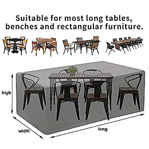 48" L x 48" W x 30" H Rectangular Garden Furniture Covers, Patio Table Cover Waterproof UV-Resistant 420D Oxford Cloth Outdoor Patio Furniture Covers