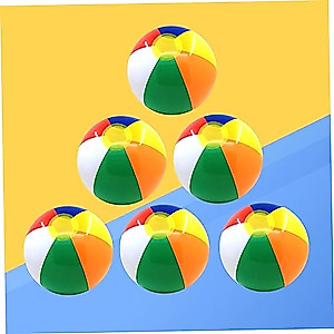 ibasenice 6 Pcs Summer Toys for Kids Inflatable Toy Water Pool for Kids Water Balls Beach Inflatables Beach Ball Inflatable Beach Ball Inflatable Ball Rainbow Ball Kids Ball Water Child