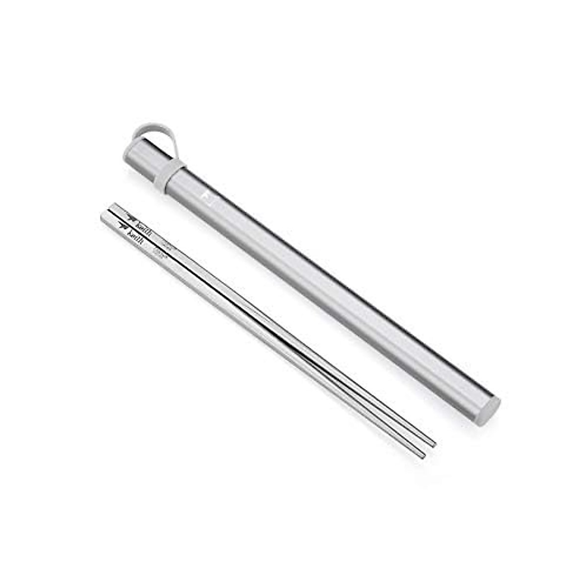 Keith Titanium Ti5633 Solid Square Handle Chopsticks with Aluminum Case (Grey) ●●●●●●● Keith's 18th Anniversary: Exclusive Price!
