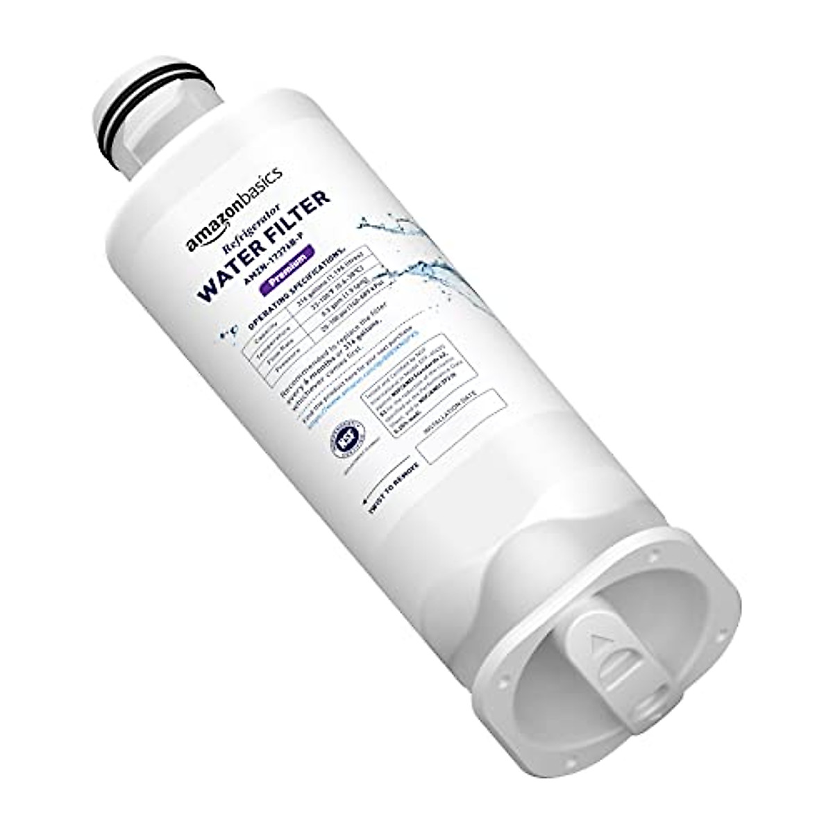 Amazon Basics Replacement Samsung DA97-17376B, HAF-QIN/EXP Refrigerator Water Filter, 1-Pack, Premium Filtration