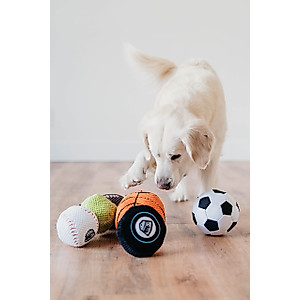 ZippyPaws SportsBallz - Plush Football Dog Toy, Soft Squeaky Balls for Dogs, Indoor & Outdoor Puppy Fetch Toys for Small, Medium, & Large Dogs, Stuffed Plushie Play Toy Balls for Puppies